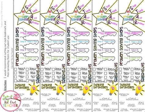 Math Problem Solving Bookmarks Classroom Freebies Bloglovin