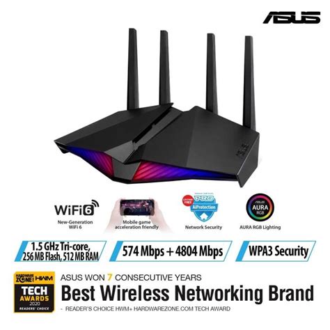Asus Gaming Router Rgb Rt Ax U Ax Wi Fi Router Mhz Lifetime