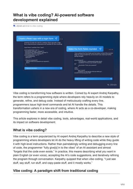 What Is Vibe Coding Ai Powered Software Development Explained Pdf