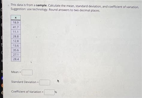 Solved This Data Is From A Sample Calculate The Mean