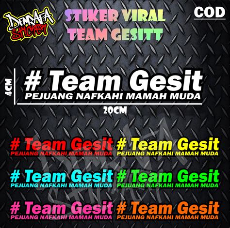Stiker Cutting Viral Terbaru Team Gesit Sticker Motor Team Gesit Lazada Indonesia
