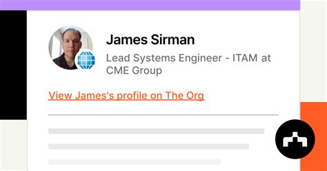 james sirman lead systems engineer itam at cme group the org