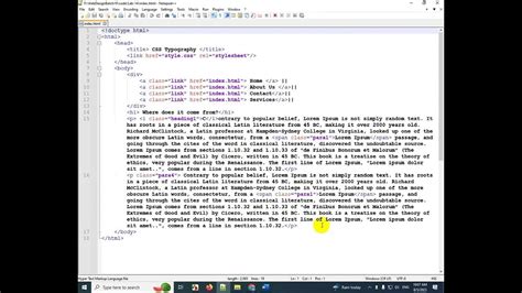 Lab 14 Part 01 Html Element Web Design 19 Youtube
