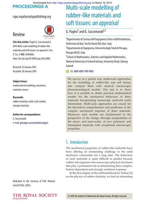 pdf multi scale modelling of rubber like materials and soft tissues