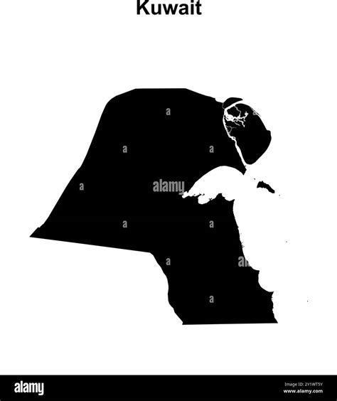 Kuwait Blank Outline Map Design Stock Vector Image And Art Alamy