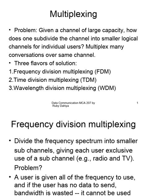 L11 Multiplexing N Switching Pdf Multiplexing Packet Switching