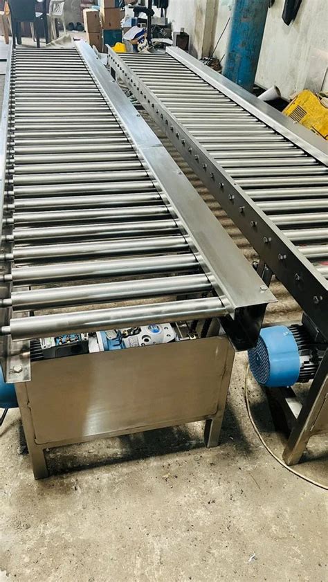 Ss Frame Steel Powered Roller Conveyor Roller Diameter 5 10 Mm