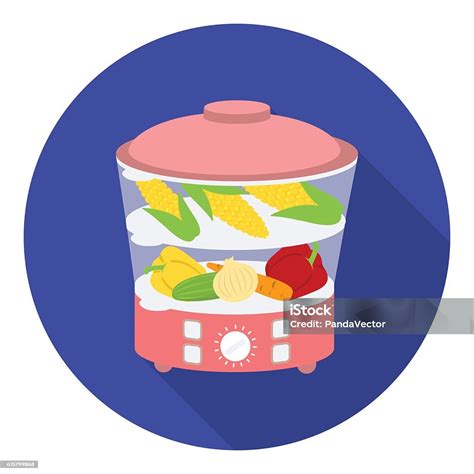 흰색 배경에 고립 된 평평한 스타일의 음식 증기기 아이콘 가정 생활에 대한 스톡 벡터 아트 및 기타 이미지 가정 생활 가정