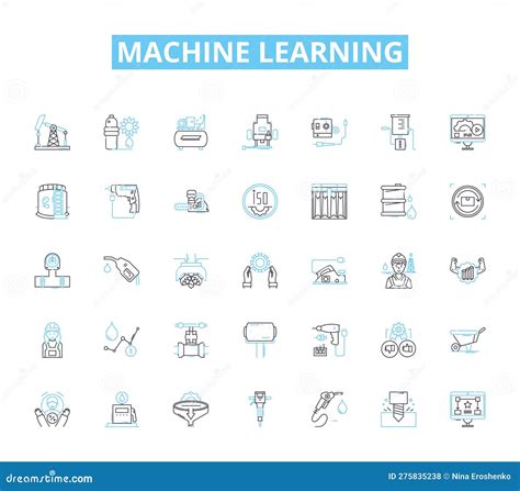 Machine Learning Linear Icons Set Algorithms Neural Nerks Prediction Deep Learning