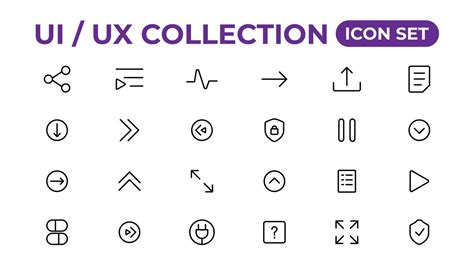 Ui Ux Icon Set User Interface Iconset Collection Vector Art At Vecteezy