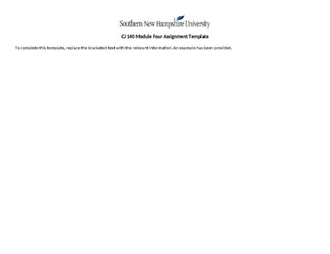 Cj 140 Module Four Assignment Template An Example Has Been Provided