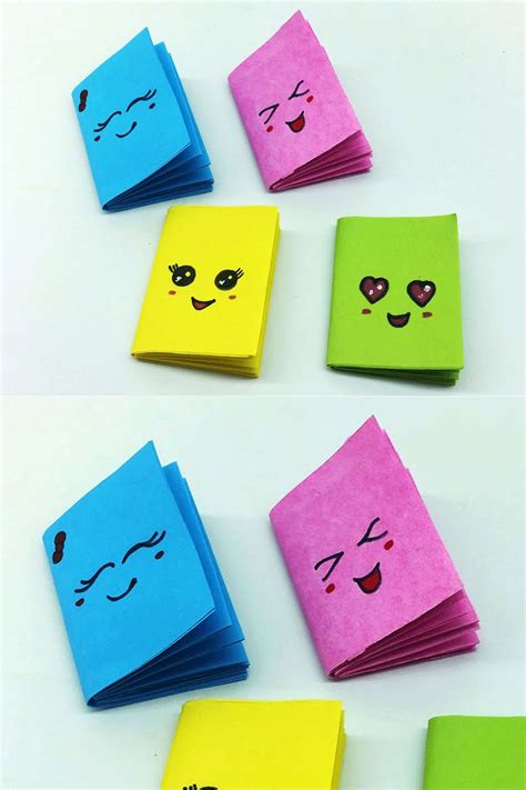 Diy Mini Notebook Handmade Paper Paper Craft For Notebook One Sheet Of Paper Paper Chain