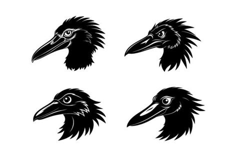 Shoebill Head Silhouette Icon Bundle Graphic By Mk Graphics Store