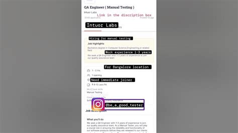 Hiring For Qa Hiring Softwaretesting Mockinterview Instagram Youtubeshorts Ytshorts Love
