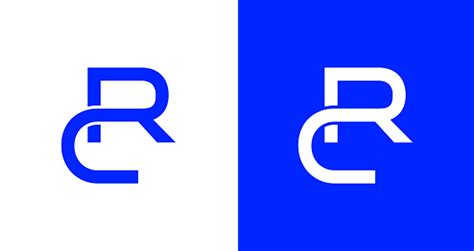 이니셜 편지 Rc Cr 템플릿 흑백 배경의 벡터 디자인 0명에 대한 스톡 벡터 아트 및 기타 이미지 0명 개념 개념과 주제 Istock