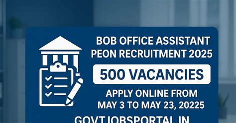 Bob Office Assistant Recruitment 2025 Apply Online For 500 Vacancies