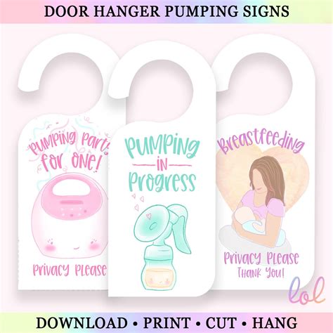 Pumping Signs Door Hangers Breastfeeding Office Sign Do Not
