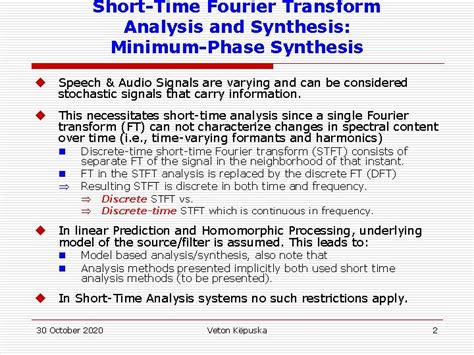 Speech Processing Shorttime Fourier Transform Analysis And Synthesis