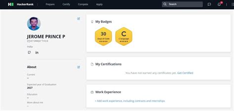 Jerome Prince P On Linkedin Successfully Completed C Language And