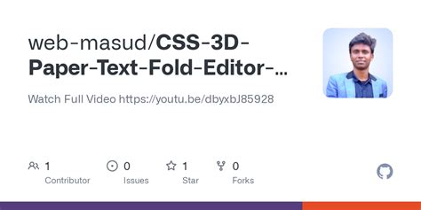github coding script css 3d paper text fold editor html css js text