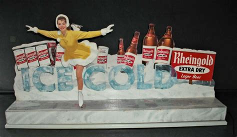Miss Rheingold Beer 1958 Madelyn Darrow Motion Display Sign Rare