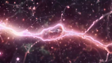 Dimly Lit View Of Reuptake Occurring Along Axons Sending Signals From
