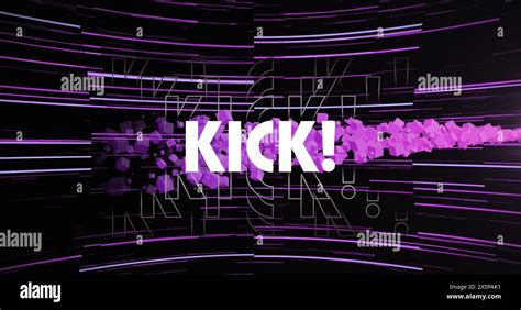 image of kick text with exclamation over lens flare moving and cubes