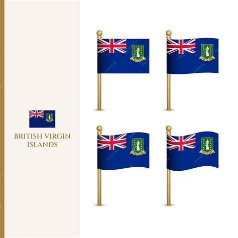 Premium Vector Waving British Virgin Islands Flags 3d Vector