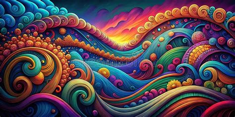 Vibrant Rainbow Wave Abstract Art A Mesmerizing Maze Of Colors Perfect