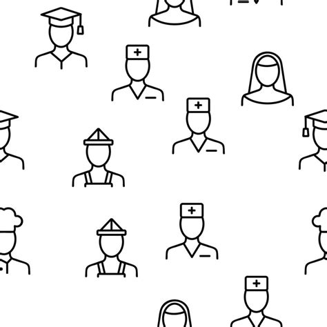 Occupation Vector Seamless Pattern 10043184 Vector Art At Vecteezy