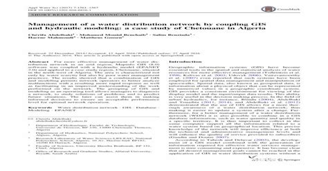 pdf management of a water distribution network by coupling … · epanet