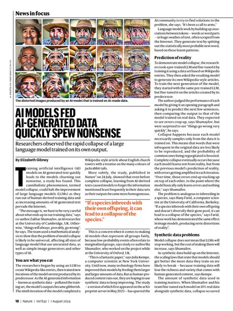 Ai Models Fed Ai Generated Data Quickly Spew Nonsense Pdf
