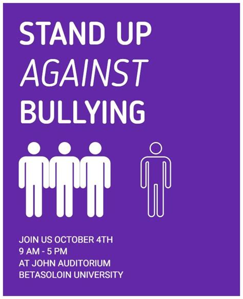 Bold Purple Anti Bullying Awareness Event Flyer Template