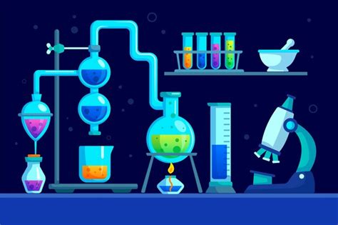 과학 실험실 도면 디자인 무료 벡터