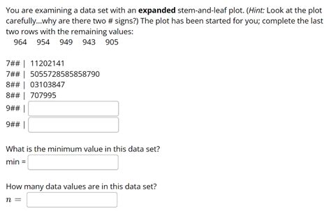 solved you are examining a data set with an expanded