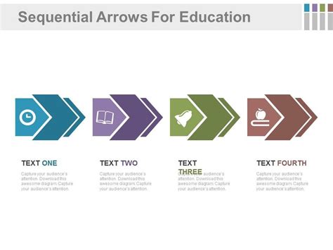 Dg Four Staged Sequential Arrows For Education Flat Powerpoint Design