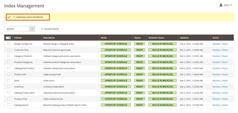 Magento 2 Backend Reindex Quick Reindex Extension