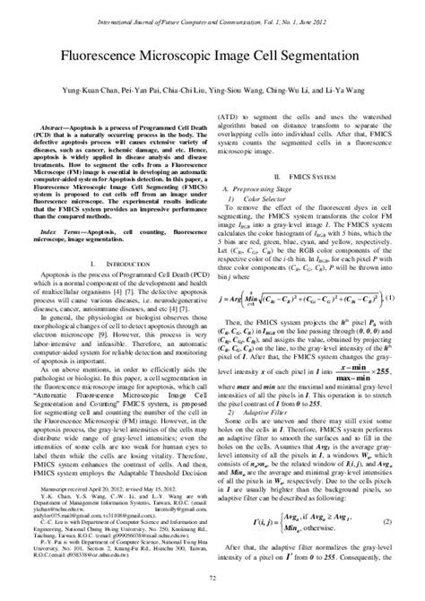 Pdf Fluorescence Microscopic Image Cell Segmentation