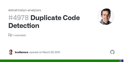 Duplicate Code Detection · Issue 4978 · Dotnetroslyn Analyzers · Github