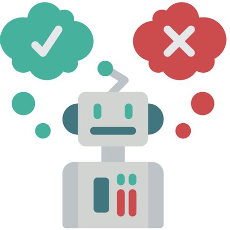 Artificial Decision Intelligence Machine Making Robot Icon