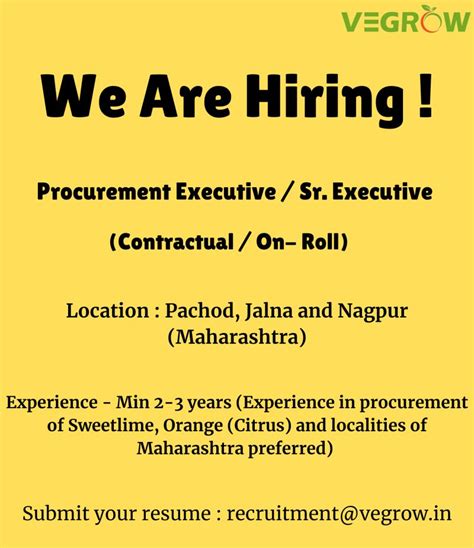 Vegrow On Linkedin Hiring Hiringalert Hiringnow Procurement