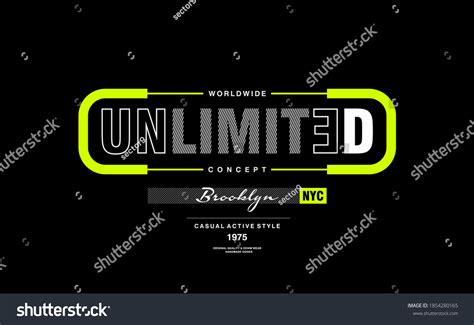 Unlimited Concept Typography Graphic Design T Shirt Stock Vector