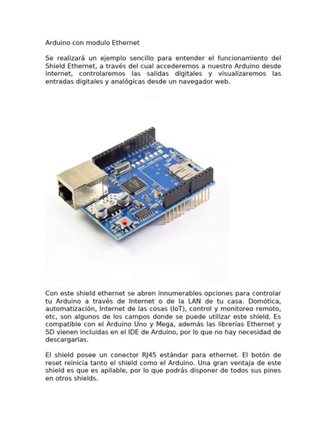 Ethernet Arduino Con Modulo Ethernet Pdf