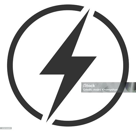 원으로 둘러싸인 세련된 번개 아이콘 에너지 속도 전력 또는 전기를 상징합니다 앱 아이콘 인포그래픽 또는 웹사이트 요소에 적합합니다 깔끔한 디자인 0명에 대한 스톡 벡터 아트