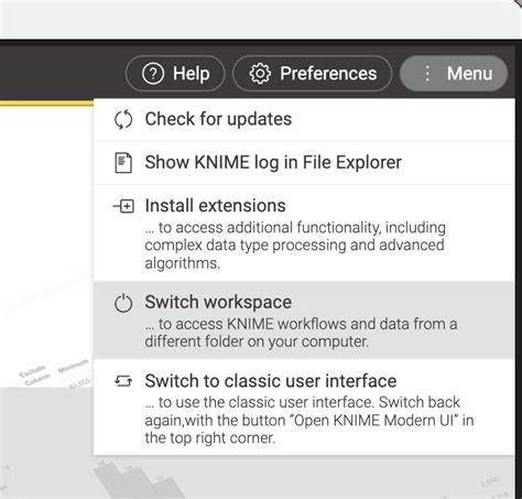 switch workspace from ap implemented fixes knime community forum