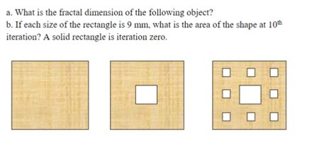 Solved A What Is The Fractal Dimension Of The Following