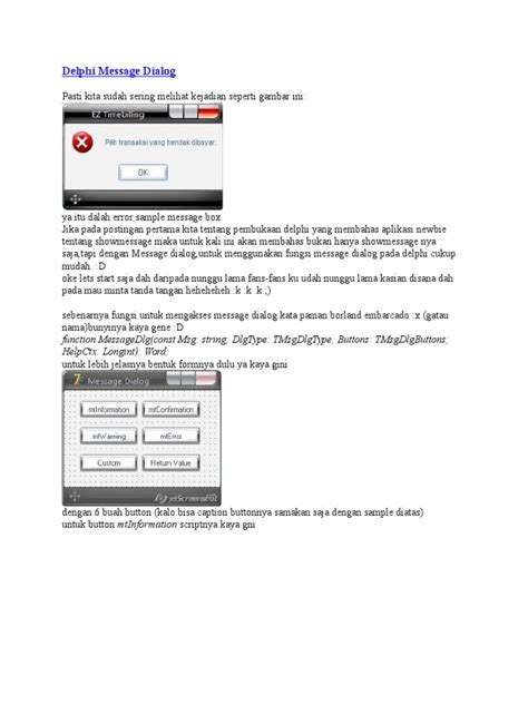 Belajar Delphi Message Dialog Pdf