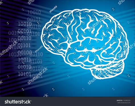 Human Brain Network Interconnected Nodes Binary Stock Vector Royalty Free 124282222