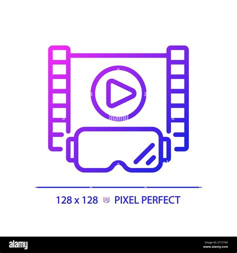 2d Thin Linear Gradient Vr Goggles And Entertainment Icon Stock Vector