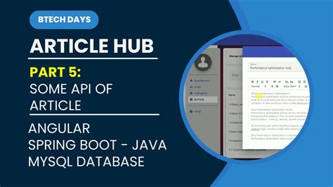 5 Article Hub Some Api Of Article Angular Spring Boot Java Mysql Database Jwt Token